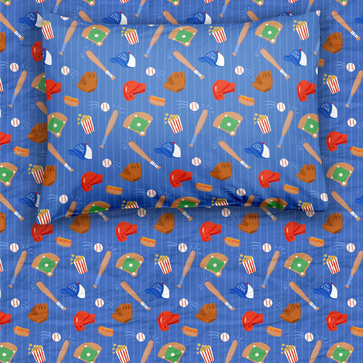 Blue All Stars Twin Sheet Set - Little Sleepies