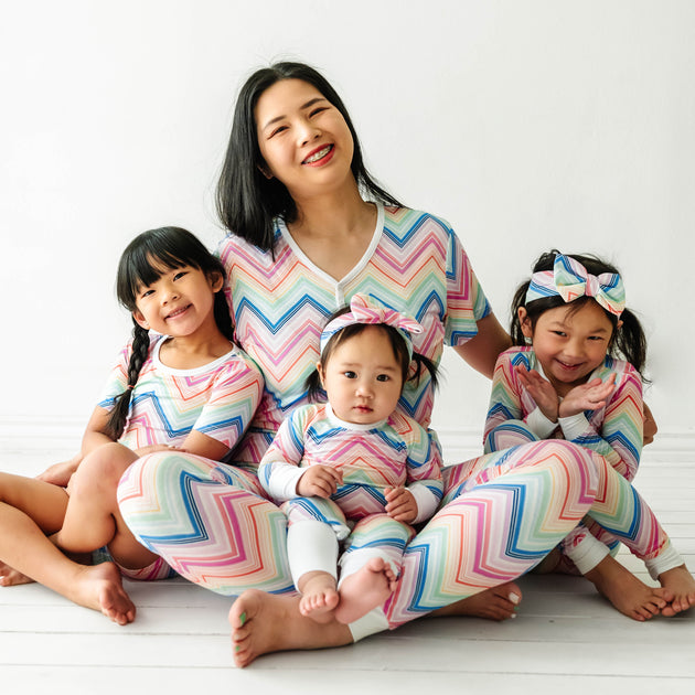Rainbow Chevron | Little Sleepies | Bamboo PJs | Mommy & Me Matching