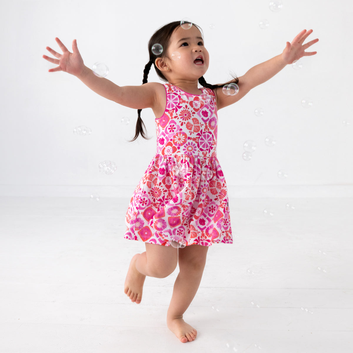 Coastal Gems Cross Back Skater Dress with Bloomer – Little Sleepies