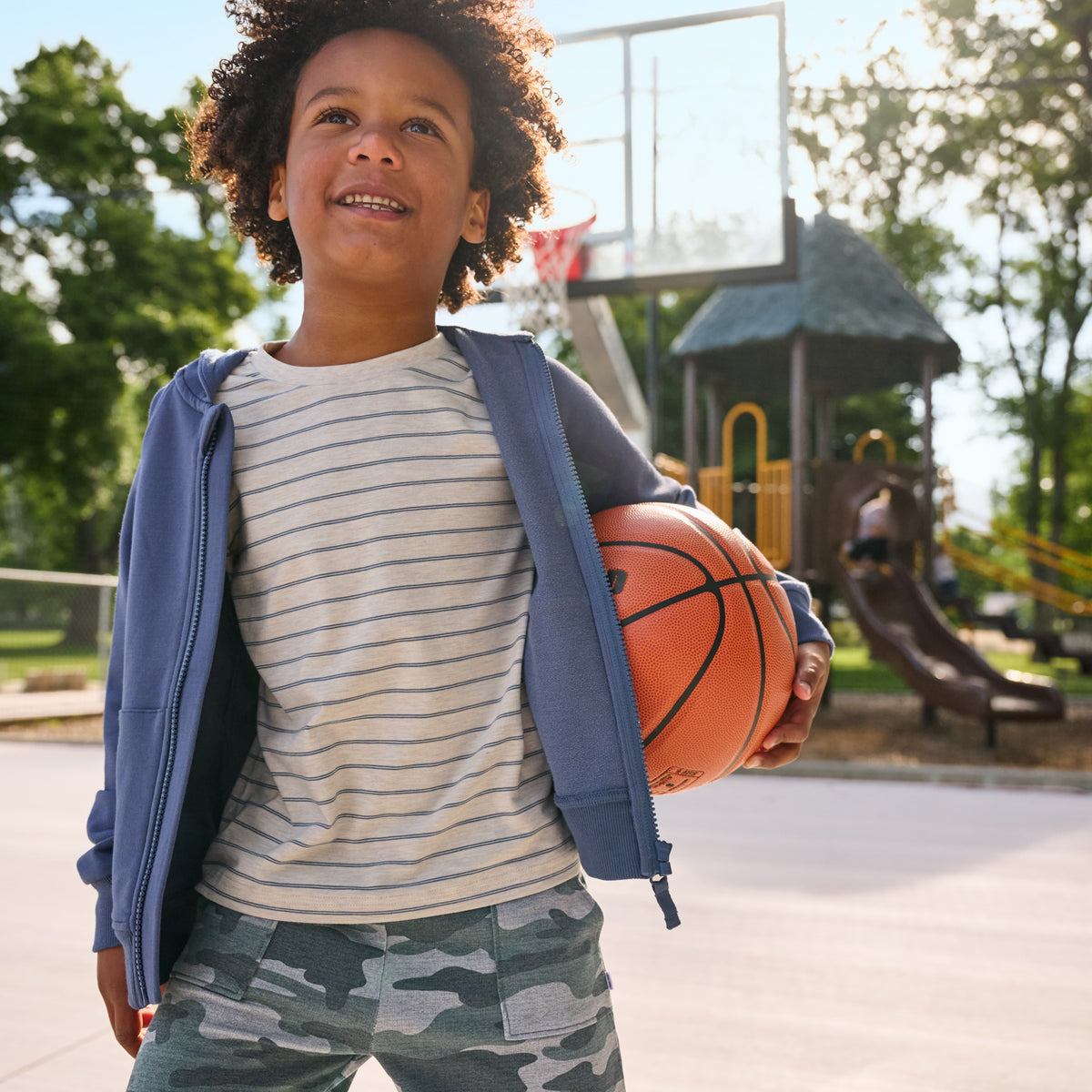 Stone Stripes Short Sleeve Relaxed Tee - Little Sleepies