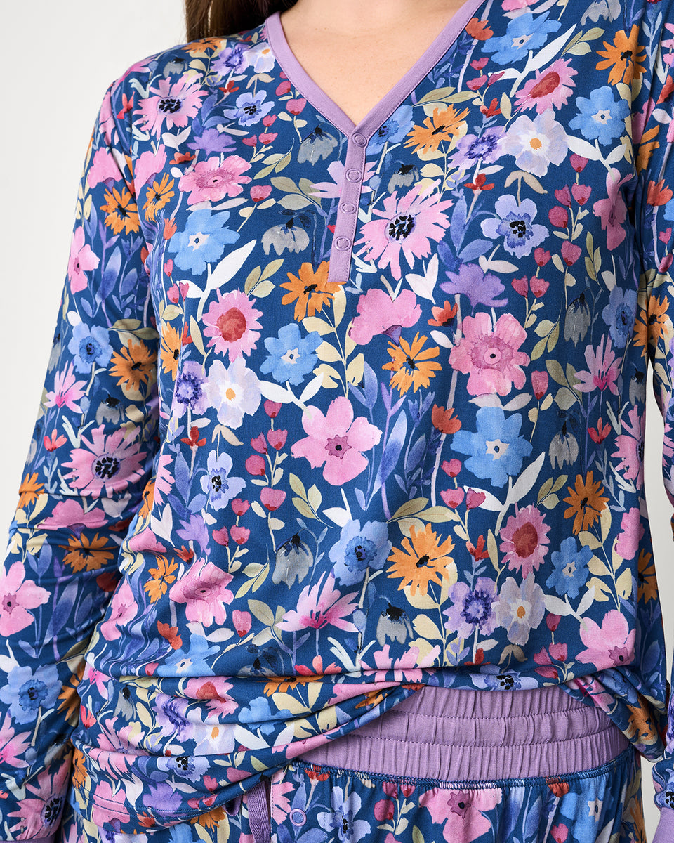 Dusk Blooms Women's Pajama Top - Little Sleepies