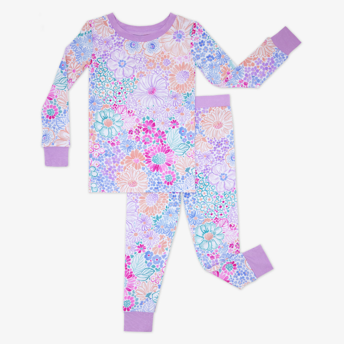 Doodle Blooms Two-Piece Pajama Set – Little Sleepies