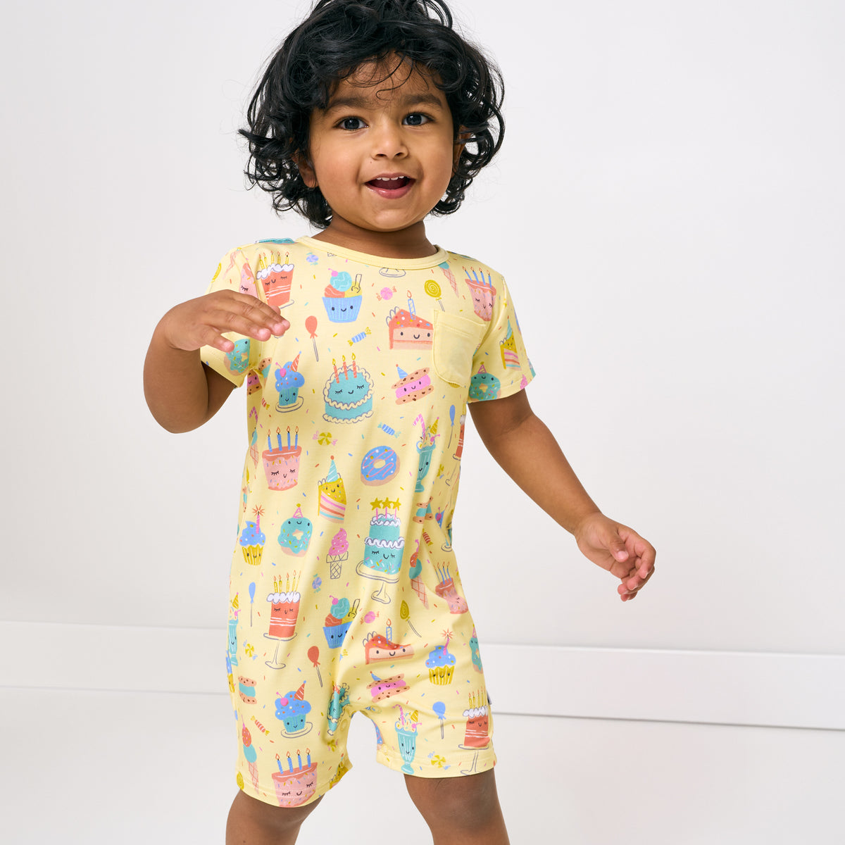 Frosted Fun Pocket Shorty Romper | Little Sleepies