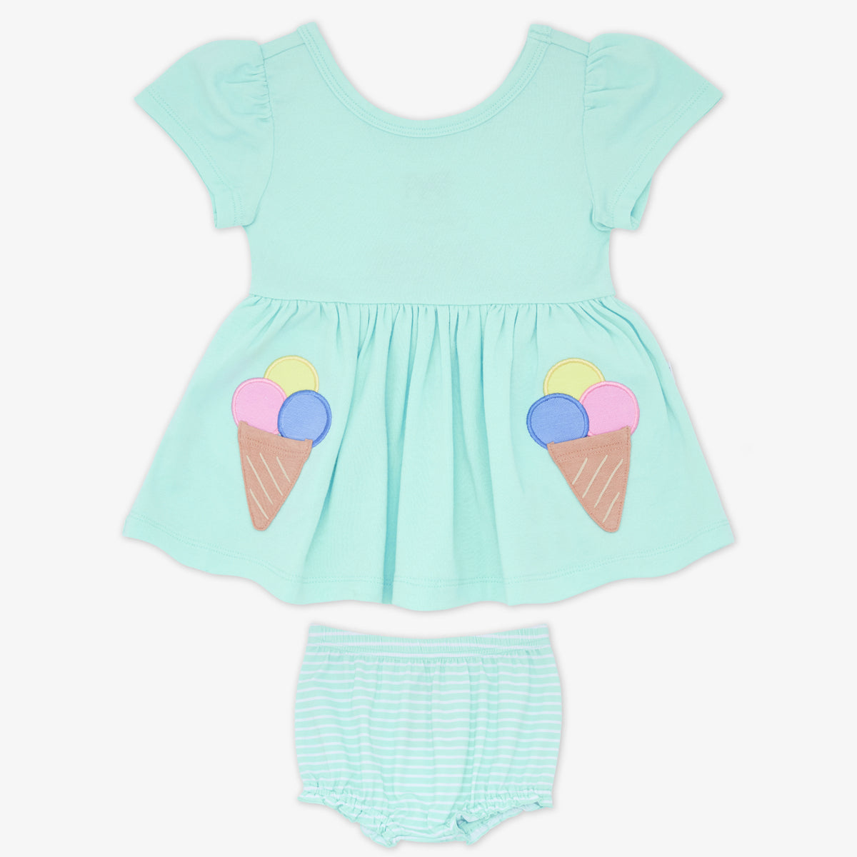 Sweet Scoops Aqua Mint Empire Tunic Top with Bloomer – Little Sleepies