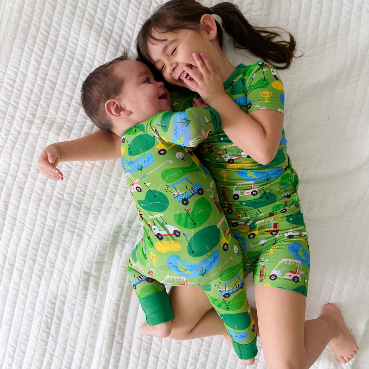 Fairway Fun Two-Piece Short Sleeve & Shorts Pajama Set - Little Sleepies
