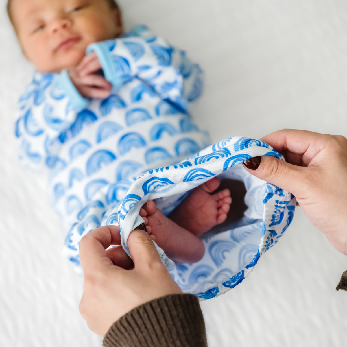 Blue Rainbows Infant Gown - Little Sleepies