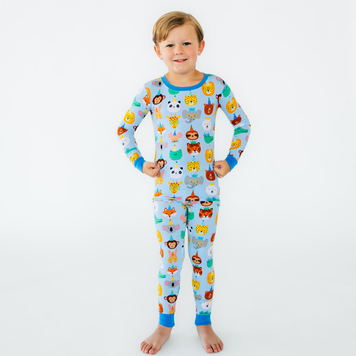 Blue Party Pals Two-Piece Pajama Set - Little Sleepies