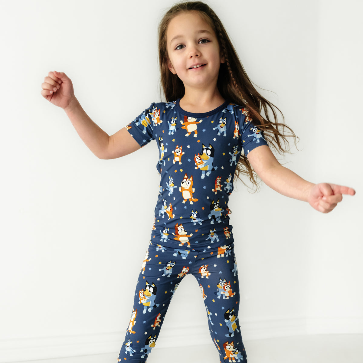 Bluey Dance Mode Two-Piece Short Sleeve Pajama Set - Little Sleepies