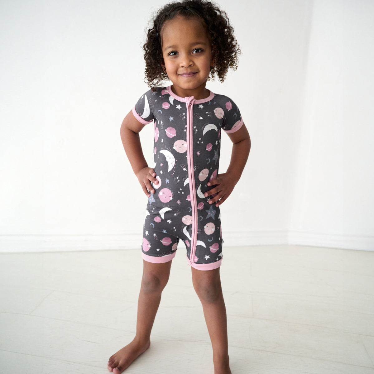 Pink To The Moon & Back Shorty Zippy - Little Sleepies