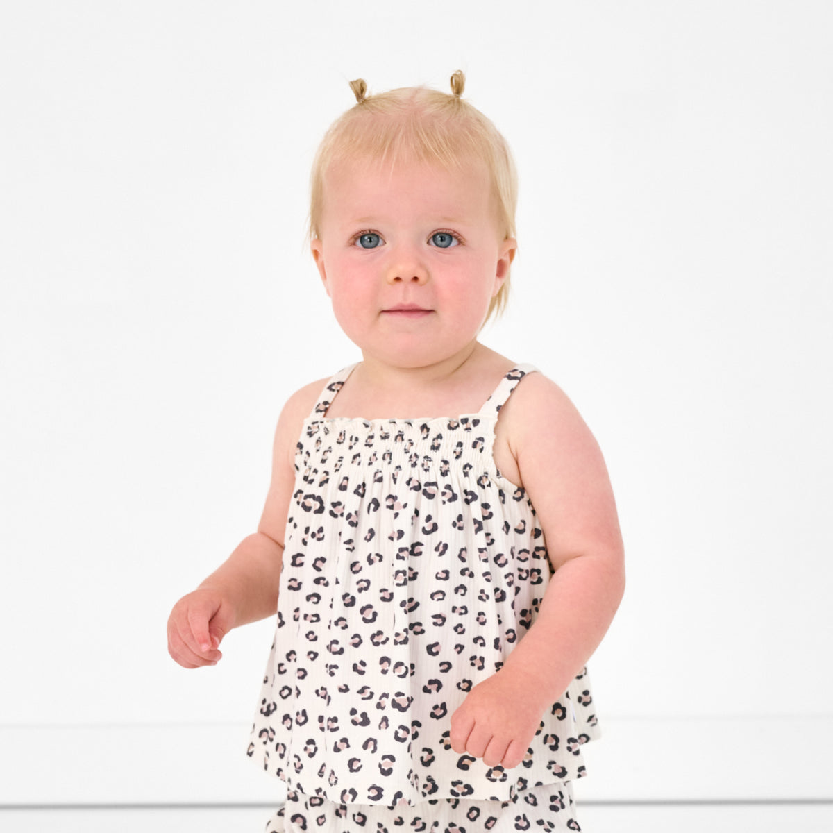 Luxe Leopard Smocked Top with Bloomer | Little Sleepies