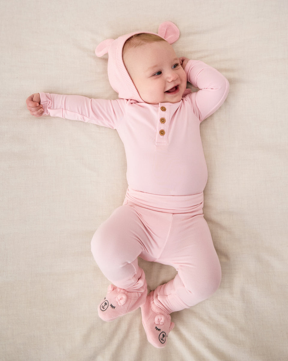 Prima Pink Henley Bodysuit – Little Sleepies