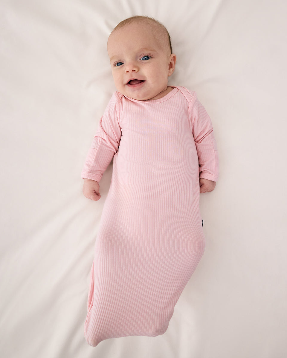 Prima Pink Ribbed Infant Gown – Little Sleepies