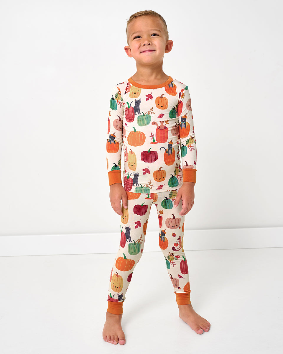 Pumpkin Pals Two-Piece Pajama Set | Little Sleepies