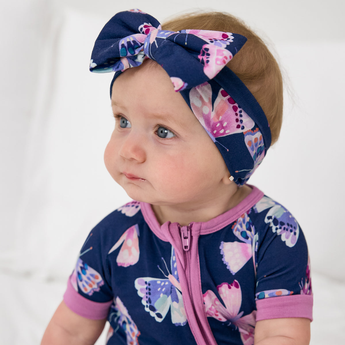 Royal Butterflies Luxe Bow Headband | Little Sleepies