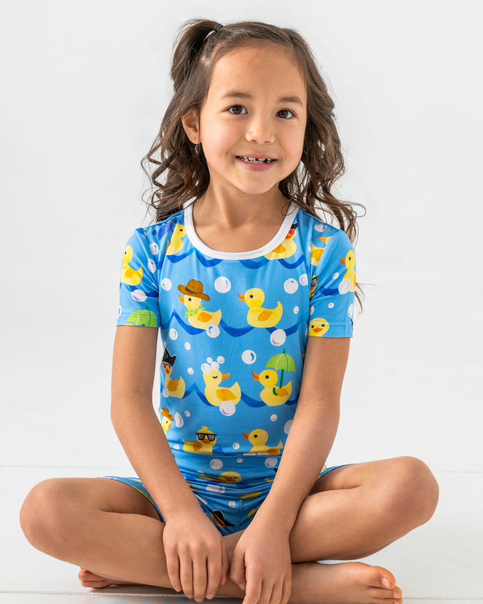 Splish Splash Two-Piece Short Sleeve & Shorts Pajama Set – Little Sleepies
