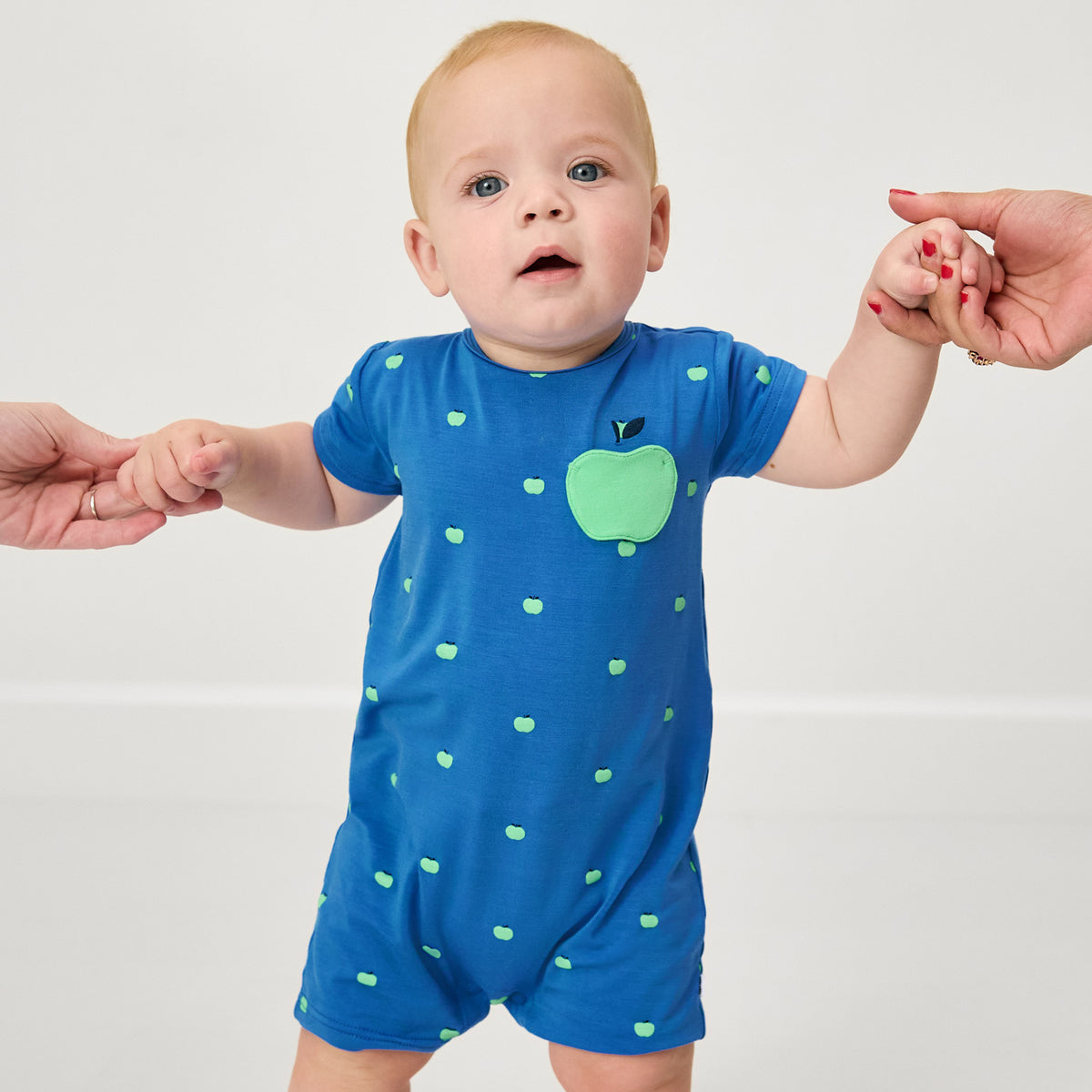 Tiny Orchard Pocket Shorty Romper | Little Sleepies