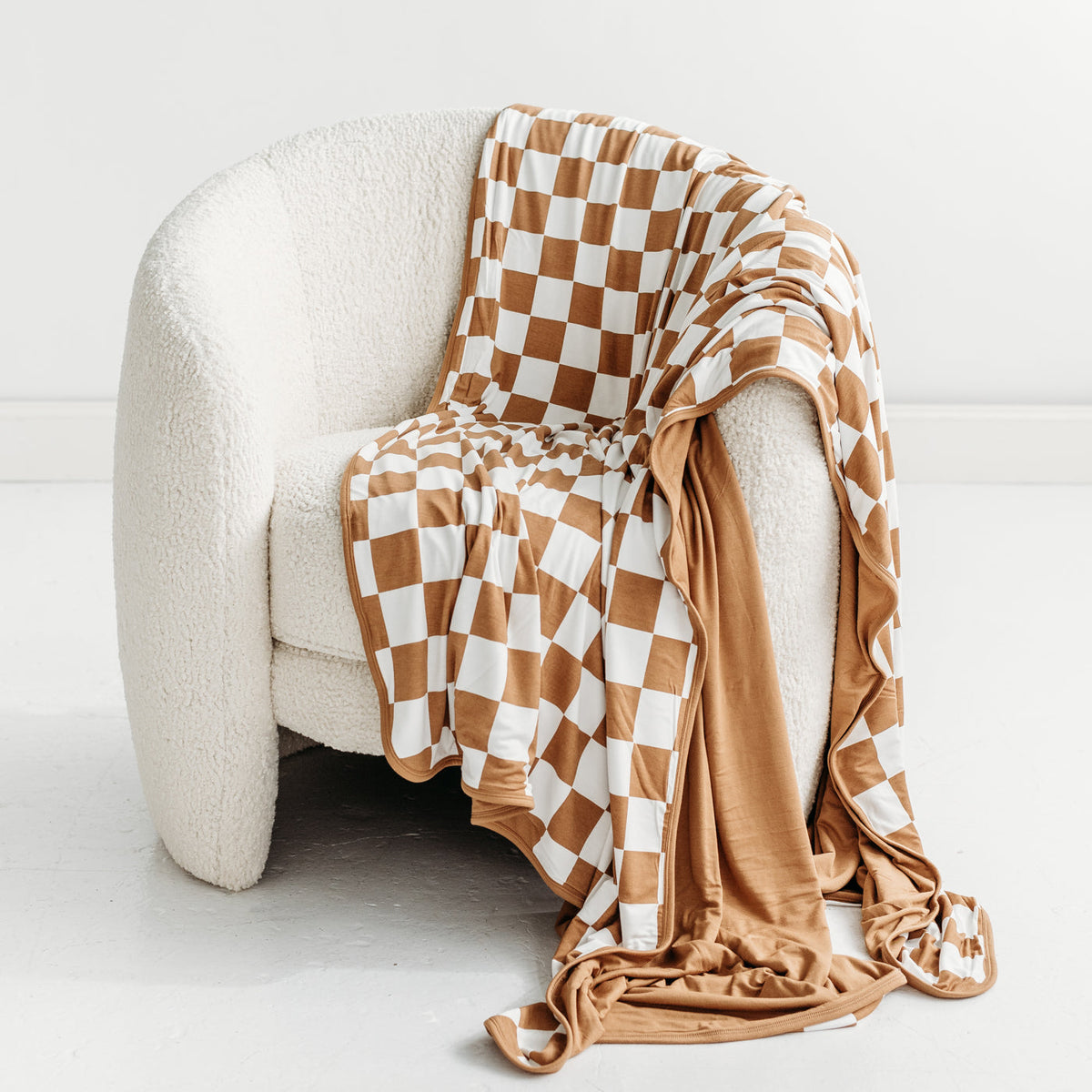 Caramel Checks Bamboo Viscose Oversized Cloud Blanket® - Little Sleepies