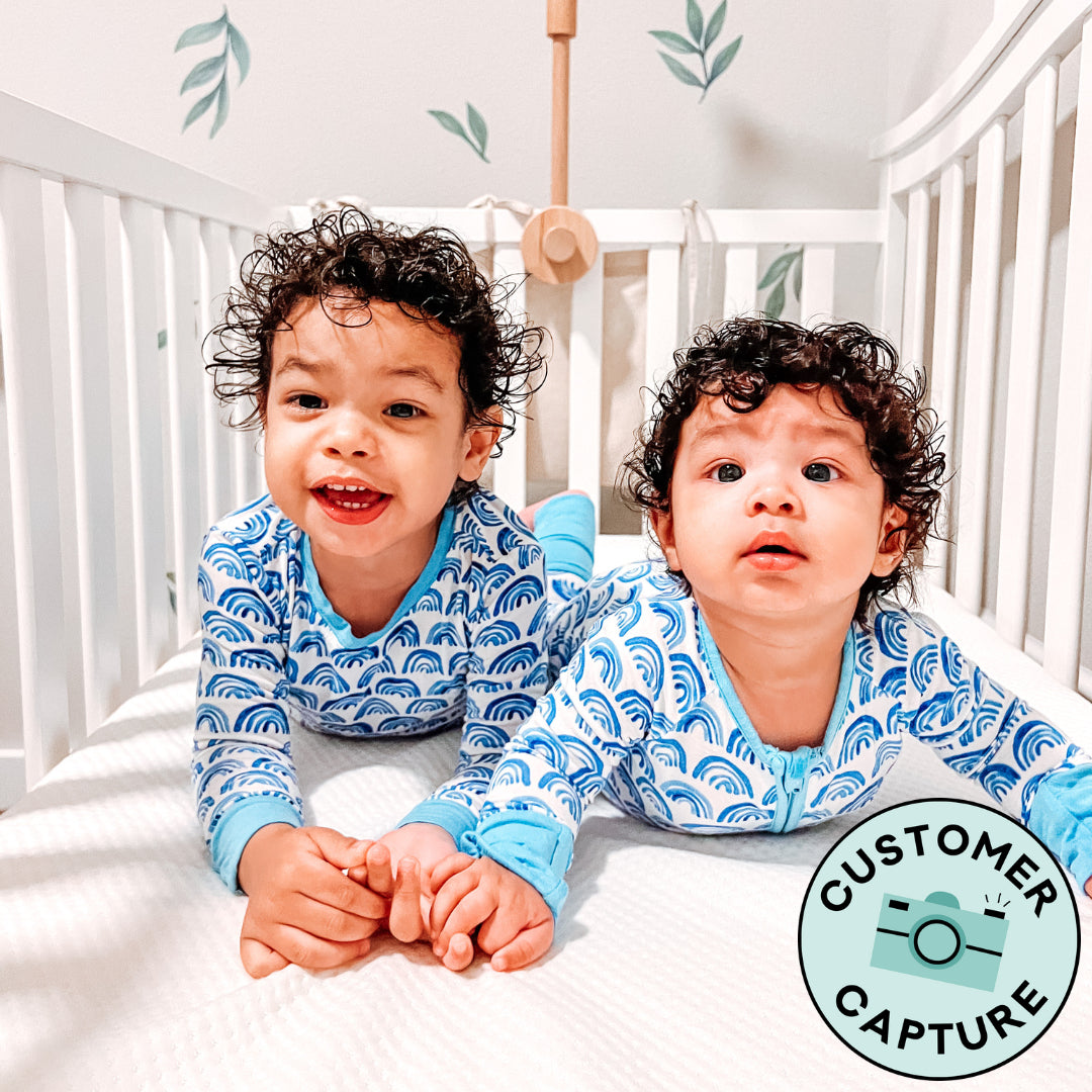 Blue Rainbows Two-Piece Pajama Set - Little Sleepies