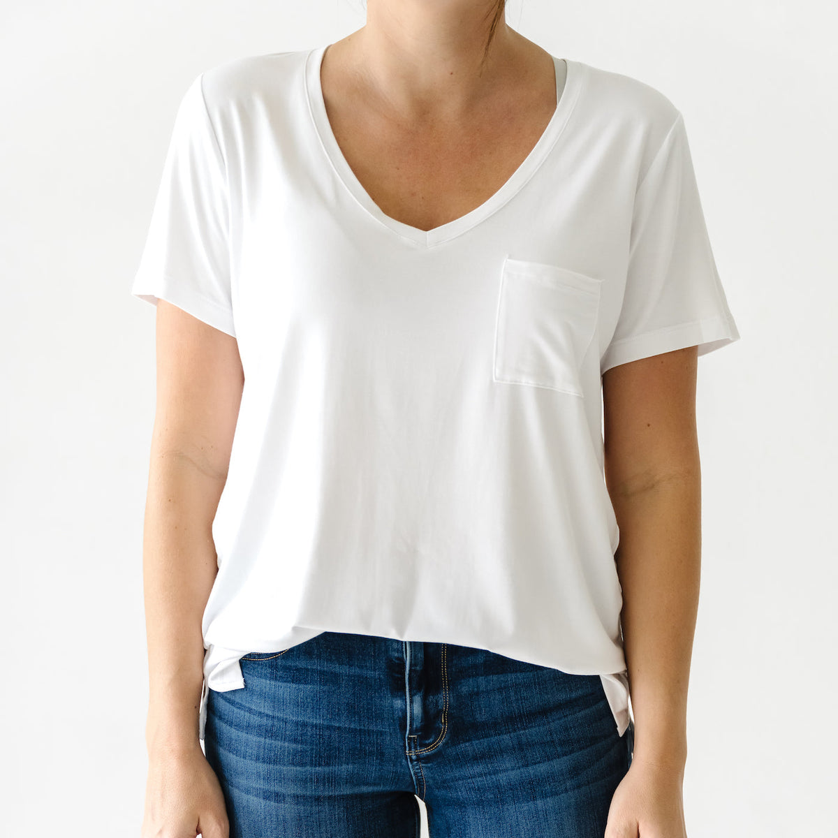 Bright White Women's Perfect Pocket Tee - Little Sleepies