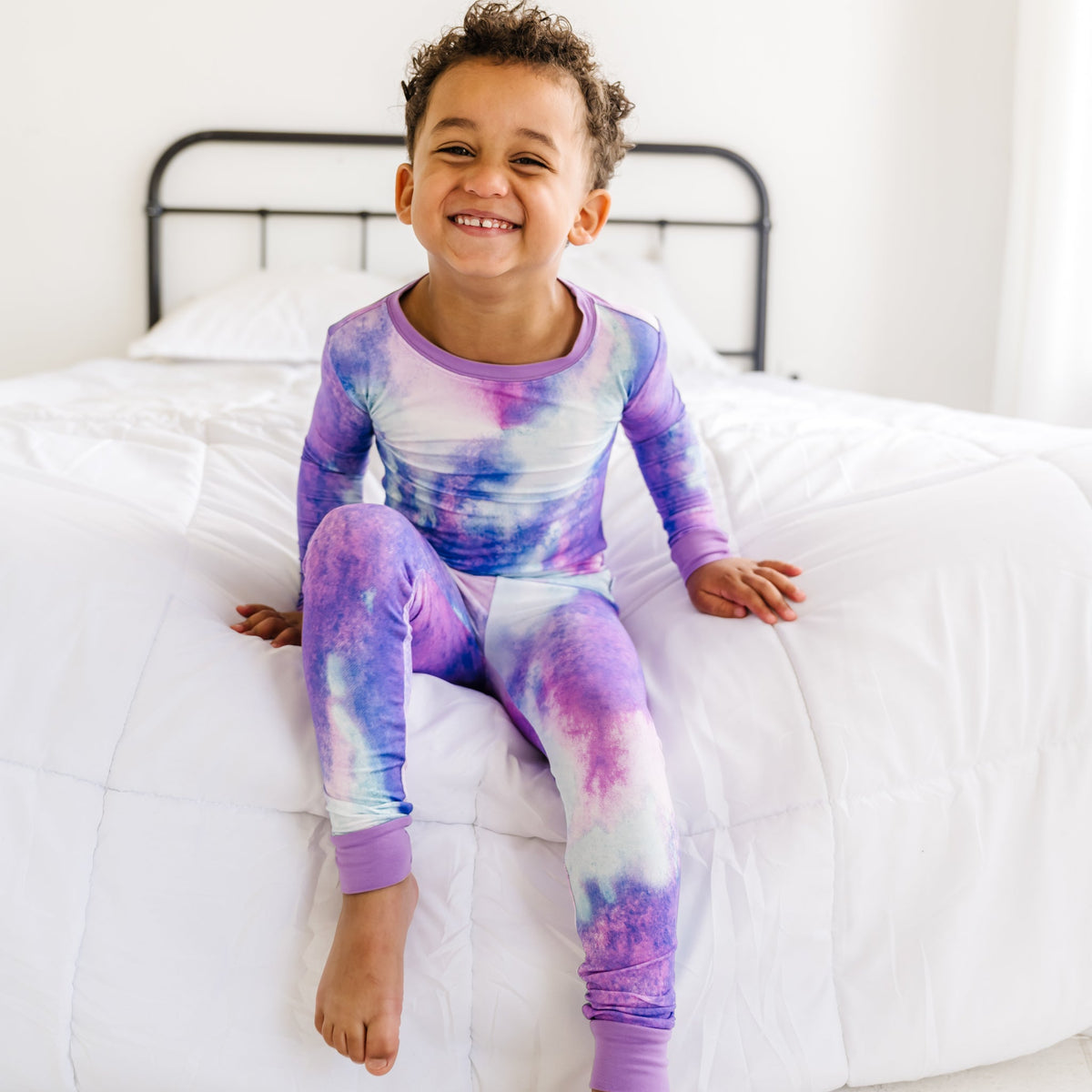 Purple Watercolor Two-Piece Pajama Set - Little Sleepies