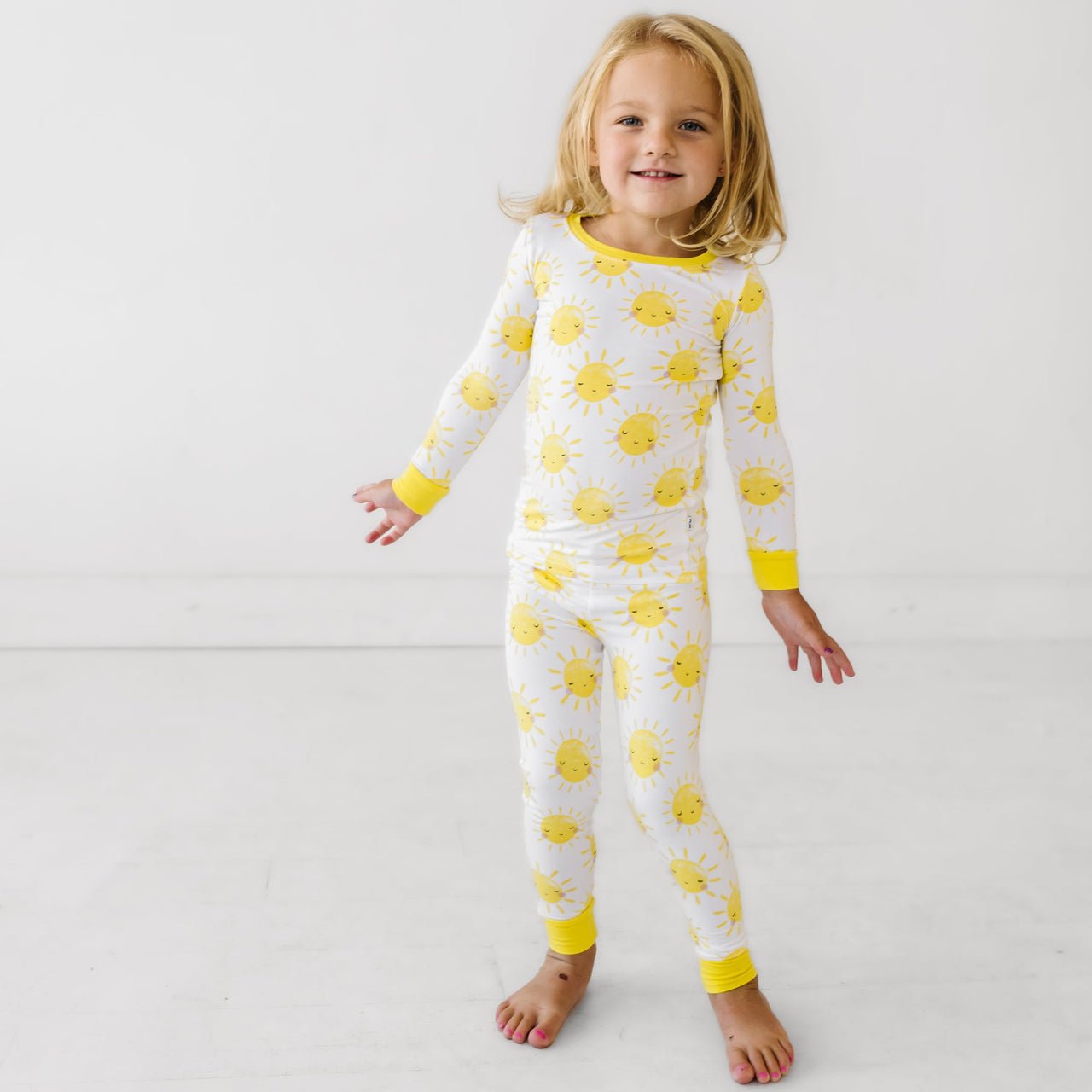 Matching Sunshine PJs | Little Sleepies | Bamboo Newborn Pajamas
