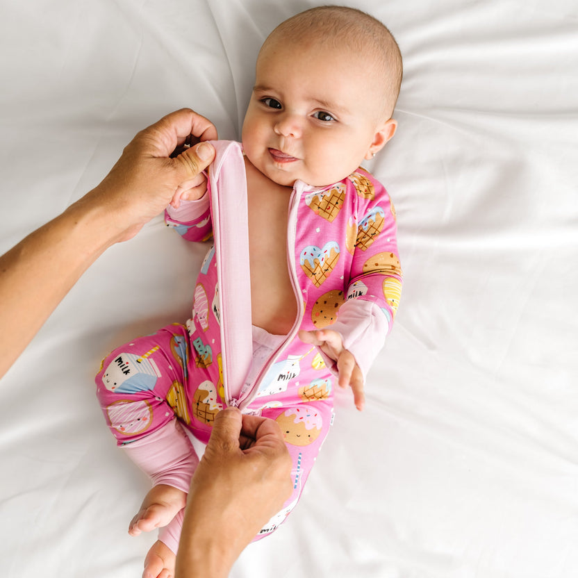 Pink Cookies & Milk Zippy - Little Sleepies